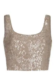 Brunello Cucinelli Cropped Top With Embroidery - Rope