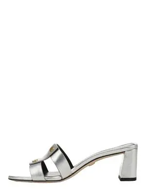 Veronica Beard 55mm Via Metallic Sandals - Silver