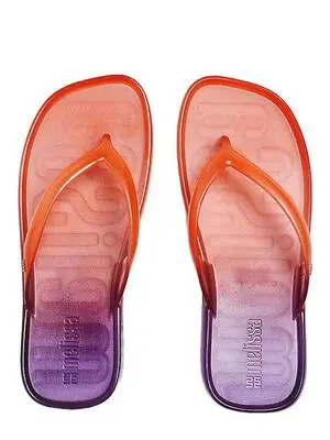 Melissa Beachware Gradient Flip Flops - Orange/purple