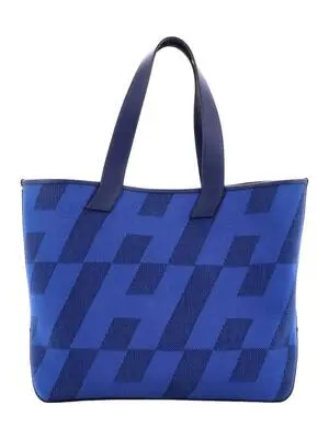HERMES Cabas H En Biais 40 - Bleu Saphir