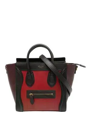 Celine 2015 Nano Tricolor Leather Luggage Tote - Multicolour