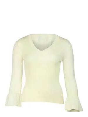 Moschino Ruffle-sleeves V-neck Top - White