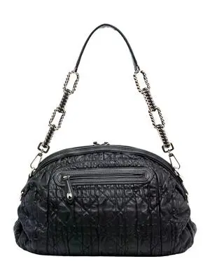 Dior 2011 Lambskin Cannage Gaufre Delices Shoulder Bag - Black