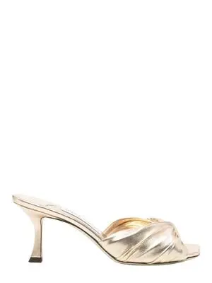 JIMMY CHOO Skye Twisted Mules - Gold