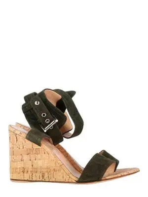 GIANVITO ROSSI Portofino Wedge Sandals - Green