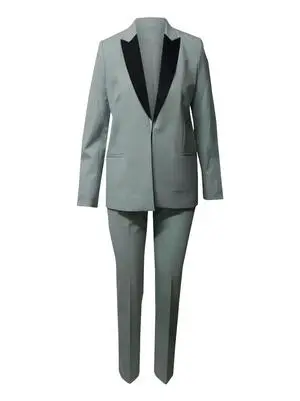 Victoria Beckham Contrast-lapel Suit - Grey