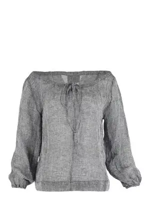 Lisa Marie Fernandez Linen Long Sleeve Blouse - Grey