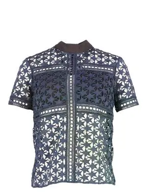 SELF-PORTRAIT Star-Pattern Guipure Lace Top