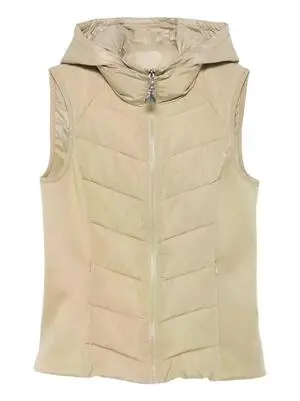 Patrizia Pepe Hooded Sleeveless Down Gilet - Neutrals