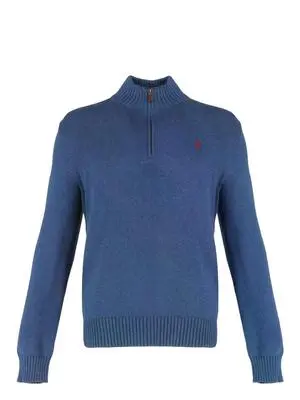 Polo Ralph Lauren Vintage Mock-neck Long-sleeve Sweater - Blue