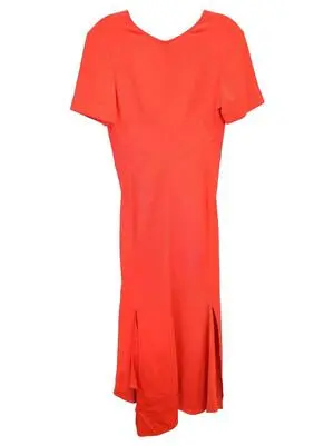 Victoria Beckham Asymmetric Open-back Midi Dress - Orange