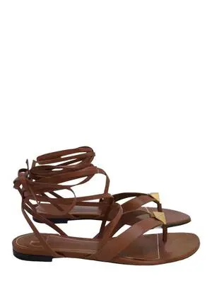 Red Valentino Roman Stud Lace-up Sandals - Brown
