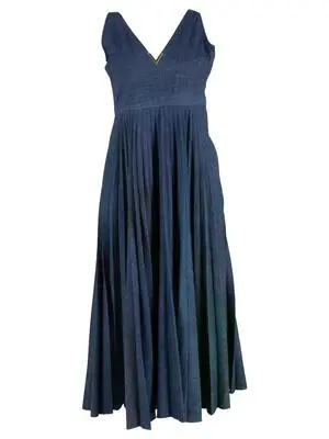 Red Valentino Pleated Maxi Dress - Blue