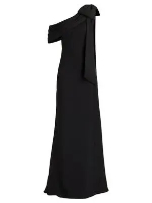 Tadashi Shoji Bow One-shoulder Maxi Dress - Black
