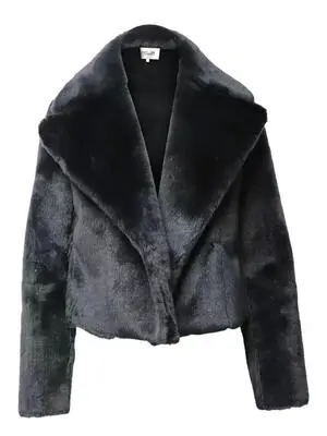 Diane Von Furstenberg Faux Fur Cropped Jacket - Black