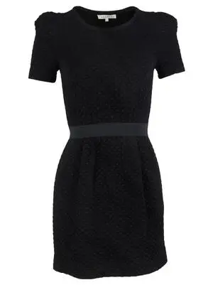 Sandro Short-sleeve Quilted Mini Dress - Black
