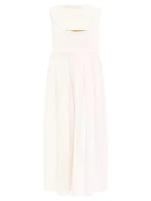 ESSE STUDIOS Strapless Split Midi Dress - Neutrals