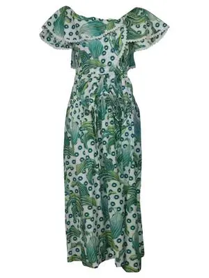 TEMPERLEY LONDON Floral Print Wrap Dress - Green