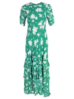 Rixo Floral Layered Maxi Dress - Green