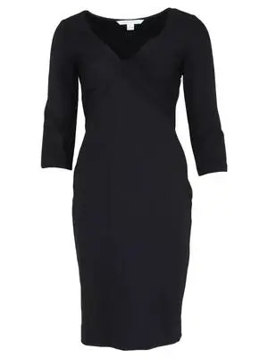 Diane Von Furstenberg Razel Twist-detail Knee Length Dress - Black
