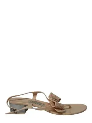 FERRAGAMO Perala Bow-detail Sandals - Neutrals