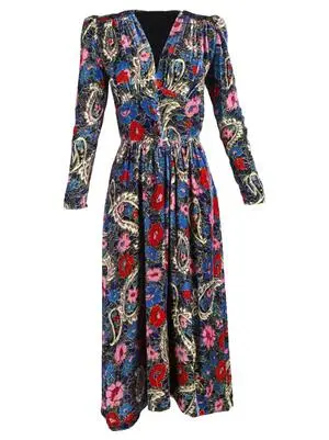 ISABEL MARANT VINTAGE Moyranid Floral-print Midi Dress - Blue