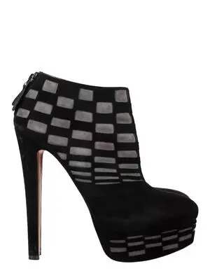 Alaïa Laser Cut Platform Ankle Boots - Black