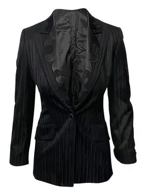 Escada Pleated Embroidered Trouser Suit - Black