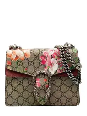 Gucci Small Gg Supreme Blooms Dionysus Crossbody Bag - Brown