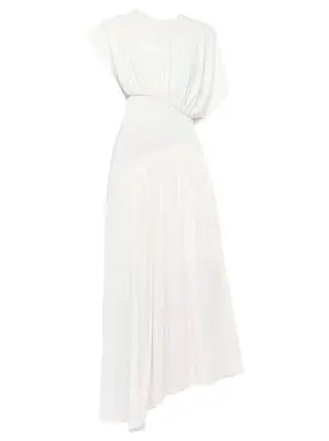 Rabanne Textured Ruched Asymmetric Dress - White