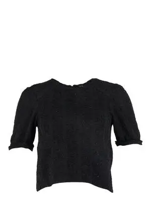 Maje Textured Crop Top - Black