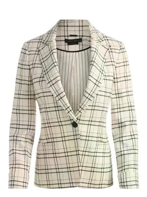 Alice + Olivia Peak-collar Plaid Blazer - Neutrals