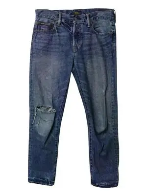 Polo Ralph Lauren Vintage Distressed Straight Leg Jeans - Blue