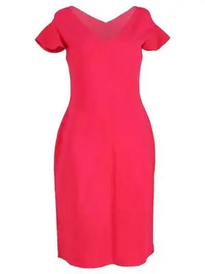 Antonio Berardi V-neck Cap-sleeve Sheath Midi Dress - Pink