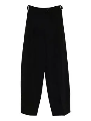 Patrizia Pepe Strap Detail Wide Leg Trousers - Black