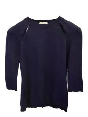 Nina Ricci Cutout Knit Sweater - Blue