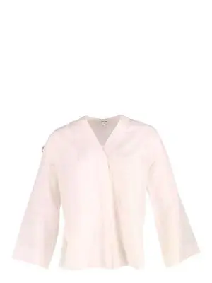 Helmut Lang Cotton Long Sleeve Blouse - White