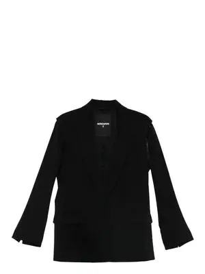 Patrizia Pepe Oversized Crepe Blazer - Black