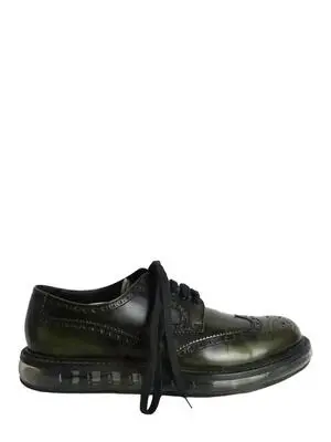 Prada Leather Derby Shoes - Green