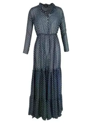 Saloni Polka Dot Maxi Dress - Blue