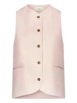 Loulou De Saison Button Welt Pocket Waistcoat - Pink