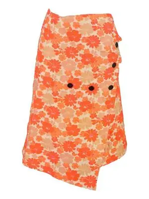 JIL SANDER Floral-Jacquard Wrap Midi Skirt