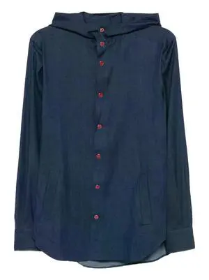 Kiton Mariano Hooded Shirt - Blue