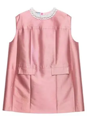 Prada Embroidered Mini Dress - Pink