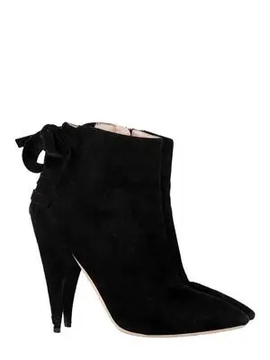 Miu Miu Suede Ankle Boots - Black