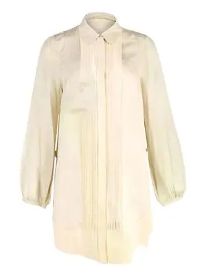 Balenciaga Pleated Silk Shirt - Neutrals