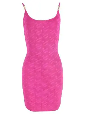 Versace La Greca Knitted Mini Dress - Pink