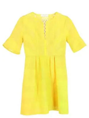Sandro Embroidered Mini Dress - Yellow