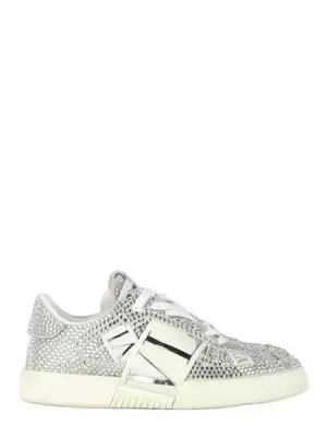 Valentino Garavani Vl7n Crystal-embellished Sneakers - White