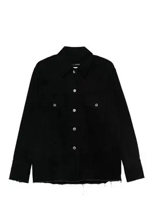 SONG FOR THE MUTE Distressed Button Jacket - Black